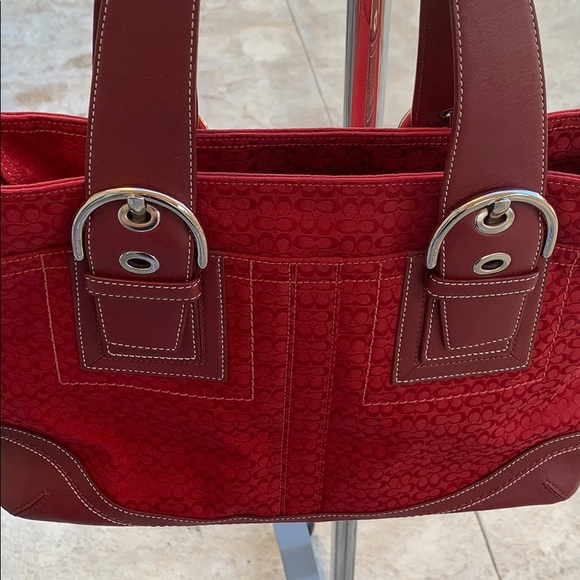 Coach | Bags | Rare Coach Red Large Signature Business Tote | Poshmark
